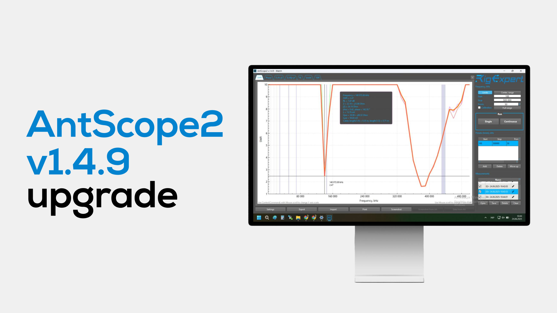 New versions of AntScope2 1.4.9 for Windows, Linux, and macOS